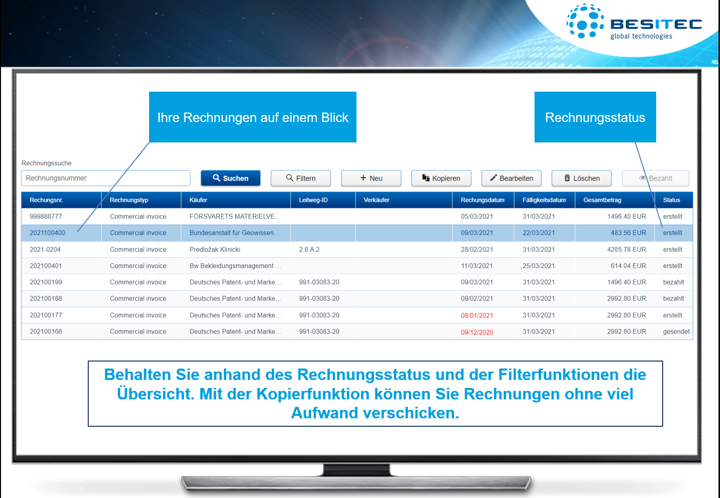 web.invoice Schritt für Schritt Anleitung - Besitec.com